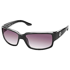 Harley-Davidson Women's Classic Rectangular Sunglasses, Black, 59-16-135