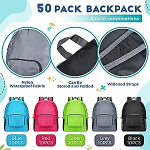 Eccliy 50 Pack Backpacks in Bulk 17 Inches Back Pack for Boys Girls Basic Backpack Lightweight Student Outdoor Travel School Bookbags (5 Colors)