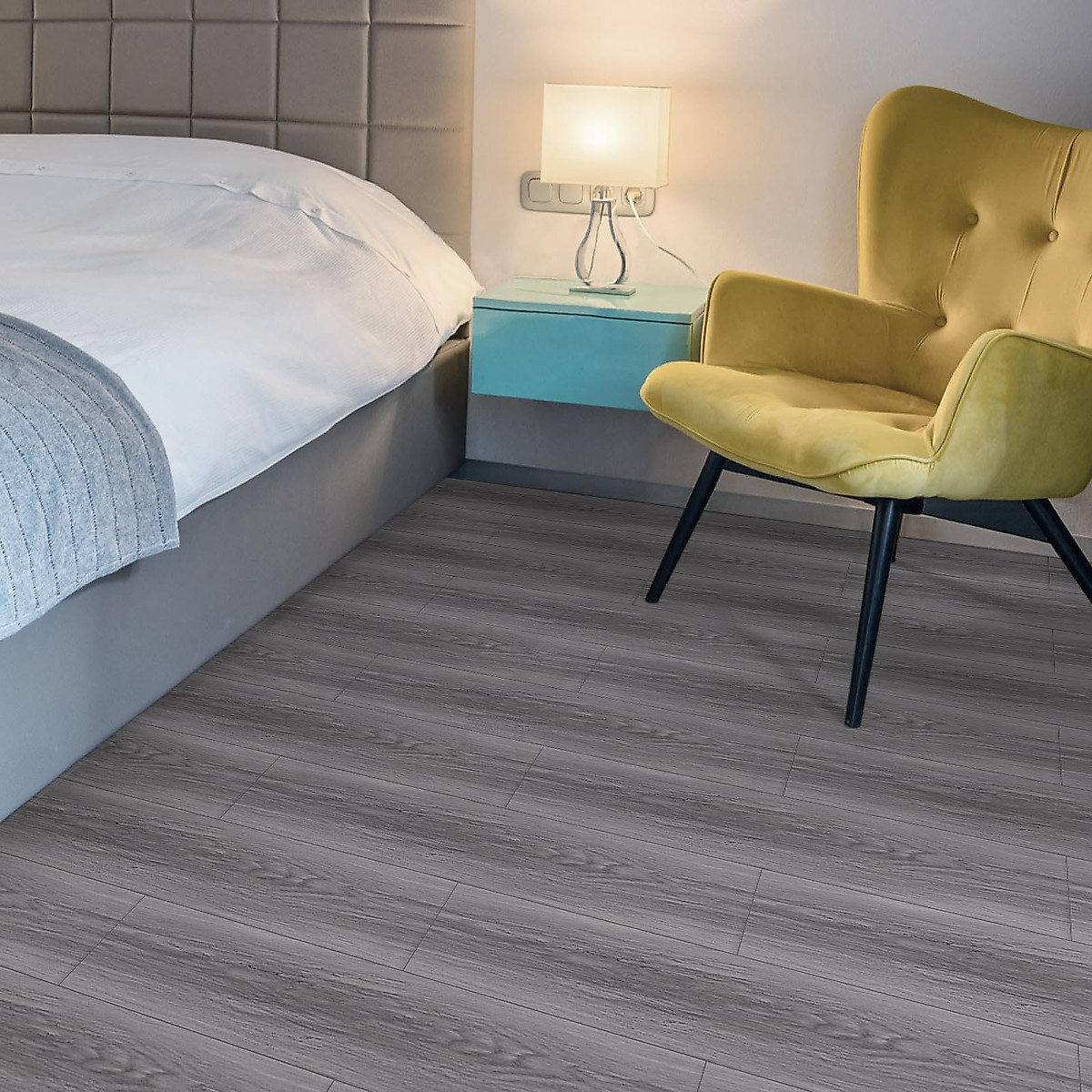 Peel and Stick Flooring Wood Plank Vinyl Flooring 35.4 in X 5.9 in Super Easy to Install 10 Pieces