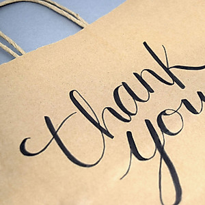 Brown Paper Bags - 16x6x12 Inch 100 Pack Paper Bags with Handles, Large Gift Bag, Shopping Bags for Small Business, Boutique Retail & Merchandise Use, Birthday Party Goodie & Favor Bags, in Bulk