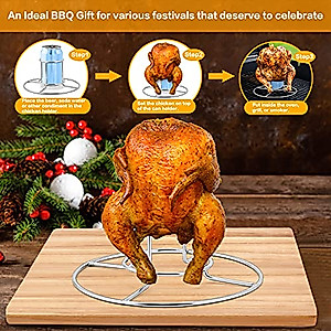 HaSteeL Beer Can Chicken Holder 2 Pack, Stainless Steel Chicken Rack for Grill Smoker Oven BBQ, Vertical Beer Butt Chicken Stand for Tender Roaster Chicken & Turkey, Sturdy & Dishwasher Safe