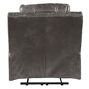 Signature Design by Ashley Erlangen Faux Leather Power Recliner with Adjustable Headrest & USB Charging Port, Gray