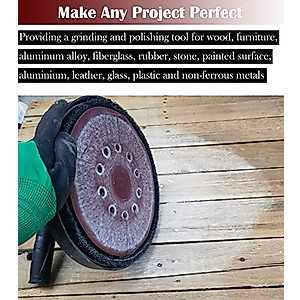 Tonmp 35 Pack 9 Inch 10 Hole Drywall Sanding Discs Set- 40 60 80 120 150 180 240 Grits Hook-and-Loop Aluminum Oxide Abrasive Sander Paper for 9" Drywall Sander