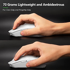 DeLUX Wireless Ergonomic Keyboard GM901D and Gaming Mouse M800PRO3370 White