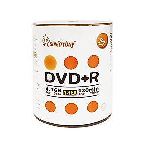 Smartbuy 300-disc 4.7GB/120min 16x DVD+R Logo Top Blank Media Record Disc + Black Permanent Marker