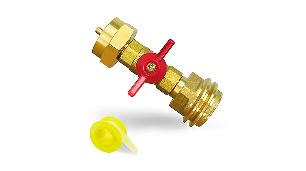 1lb to 20lb Propane Tank Adapter with Valve for Safe Outdoor Cooking