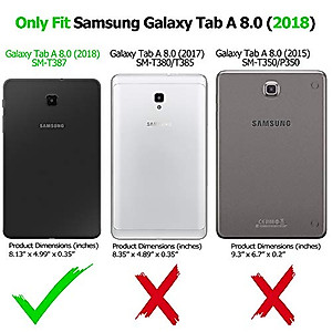 BMOUO Kids Case for Samsung Galaxy Tab A 8.0 2018 SM-T387, Shockproof Light Weight Protective Handle Stand Kids Case for Galaxy Tab A 8.0 Inch 2018 Release SM-T387 - Blue