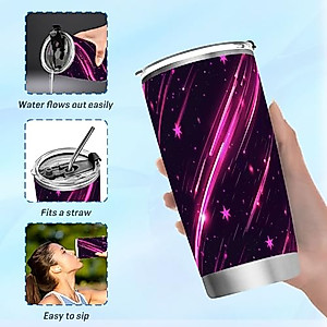 sanluoli Pink Meteor Stainless Steel cup with lid with Straw Lid leak proof coffee travel mug for outdoor modern flip straw tumbler 20 OZ