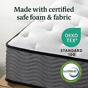 ZINUS 10 Inch True Support Hybrid Mattress [New Version], Twin, Fiberglass Free, Medium Feel, Motion Isolation, Certified Safe Foams & Fabric, Mattress in A Box