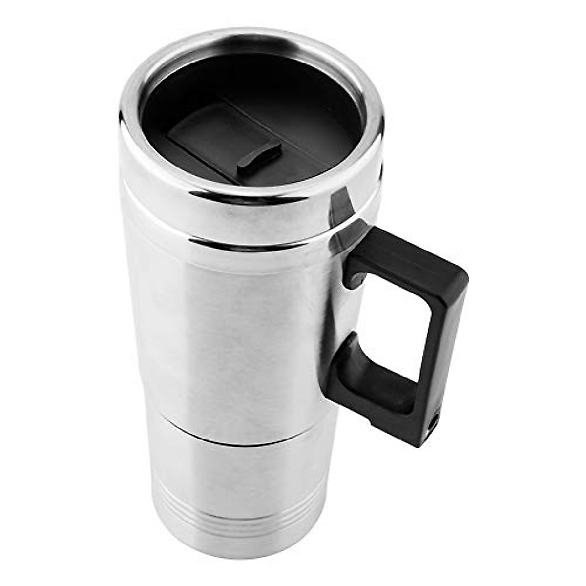 aqxreight - 350ML+150ML 12V Stainless Steel Car Heated Coffee Mug Coffee Cup Warmer Heated Mug Travel Cup
