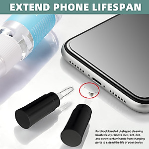 Ecasp Cleaner Kit for AirPod, Multi-Tool iPhone Cleaning Kit, Cell Phone Cleaning Repair & Recovery iPhone and iPad (Type C) Charging Port, Lightning Cables, and Connectors