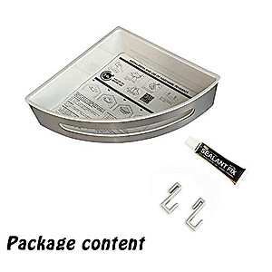 Mihom Triangle Corner Shower Caddies , 304 Stainless Steel 1 Tie Shower Basket Organizer Rack for Washroom, Toilet, Dorm, Kitchen,Bathroom Corner Shelf Brushed