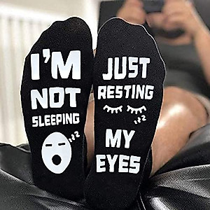 Easter Basket Stuffers for Kids Teenager Dad Mom Men Women, I'm Not Sleeping Just Resting My Eyes Funny Sock