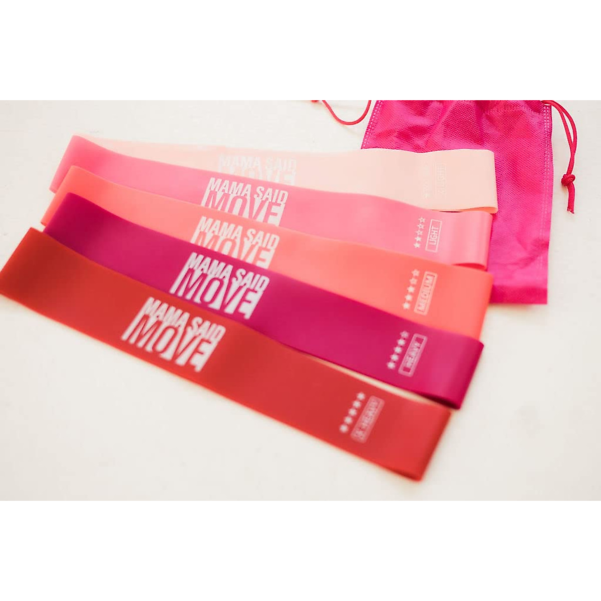 Mama Said Move Resistance Bands Set, Strength Training equipment for Women, Mini Band Resistance Set (5pcs), Long Band Resistance Set(3pcs), 9in Stability Ball, Postpartum Recovery