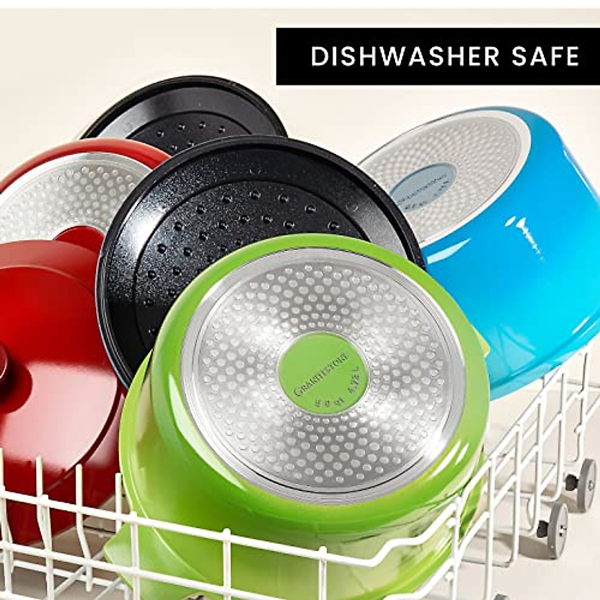 Granitestone Lightweight 5 Qt Dutch Oven Pot with Lid, Nonstick Dutch Oven Set, 10 in 1 Enamel Stock Pot/Cooking Pot & Dutch Oven for Sourdough Bread Baking, Oven/Dishwasher Safe, Non Toxic -Blue