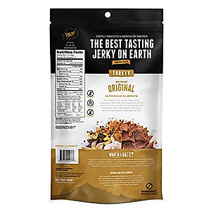Perky Jerky Original Turkey Jerky, 14oz - Low Sodium - 10g Protein per Serving - Low Fat - 100% U.S. Sourced - Handcrafted, Tender Texture and Bold Flavor