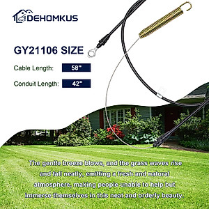 DEHOMKUS GY21106 GY20156 Clutch Cable Fits for 42 inch John Deere Sabre Scotts L100 L105 L107 L108 L110 L111 L118 L120 LA100 LA105 LA110 LA115 LA120 LA125