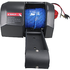 12V Up to 35 LBS Electric Marine Anchor Winch, Saltwater Boat Anchor Windlass Kit, Heavy Duty Towing Winches for Fishing Boat Pontoon Boat (Black, 35 LBS)