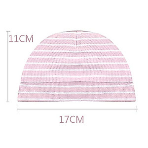 Newborn Baby Boy Baby Girl Hats 0-6 Months Unisex Organic Cotton Caps and Mittens Set 10-Piece, Pink1