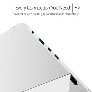 ASUS T102HA-C4-WH Transformer Book 10.1" 2 in 1 Touchscreen Laptop, Intel Quad-Core, White, Pen and Keyboard Included