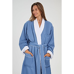 MONARCH Plush Lined Microfiber Bath Robe for Women or Men - Super Soft, Durable Luxury Spa, Resort & Hotel Bathrobe, Generously Sized (Unisex) Cypress