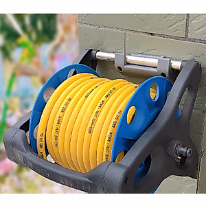 Water Hose Reel Wall Bracket PVC Plastic Garden Hose Reel Holder Wall Mount with 4 Screws & Plugs Easy Installation Hose Reel Hanger for Holding Diameter 0.78inch/2cm