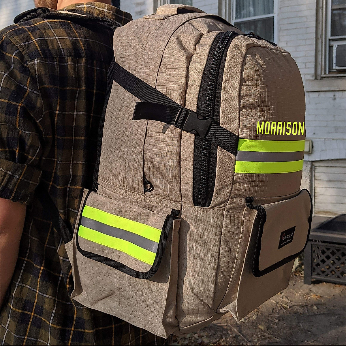 Fully Involved Stitching Firefighter Personalized Backpack