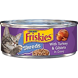 Purina Friskies Gravy Wet Cat Food, Shreds With Turkey & Giblets in Gravy - (24) 5.5 oz. Cans