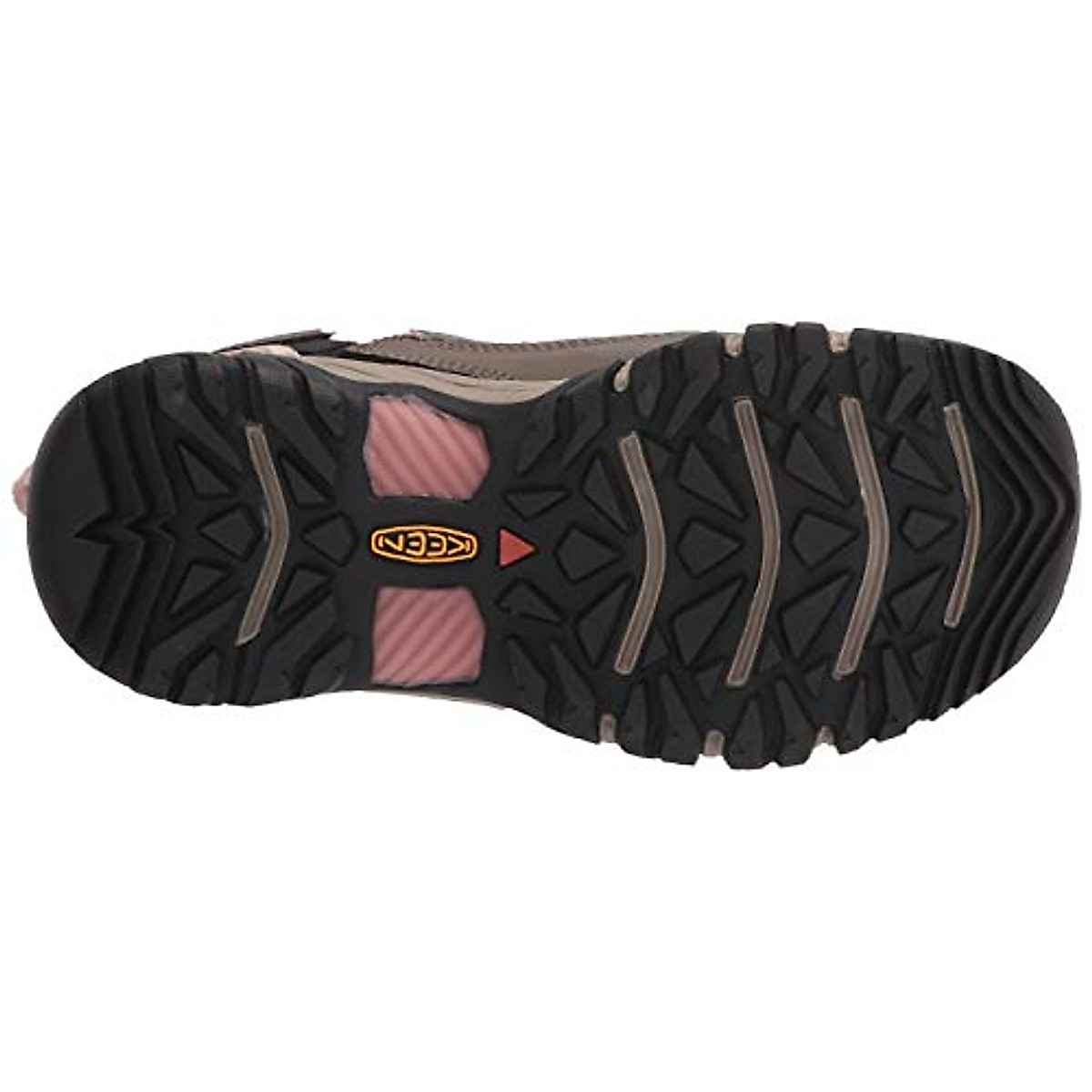 KEEN Women's Targhee Vent Low Height Breathable Hiking Shoes, Stone Gray/Brick DuST, 10.5