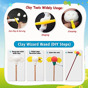 YoHold Magic Wand Making Kit, Wizard DIY Craft Painting Set,DIY Wand Making,Lightning Bolt Tattoo for Halloween Supplies,Kids Gift,Cosplay/Birthday Party Decor,School Student Activities-67pcs in All