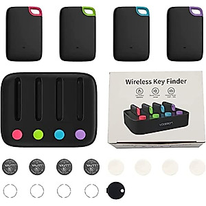 Vodeson Key Finder Tv Remote Control Finder, That Make Noise 80db No Smartphone Needed Wireless Rf Item Locator Device,Tracker Transmitter 4 Receivers for Finding Wallet,Tablets,Glasses,Kids Toys