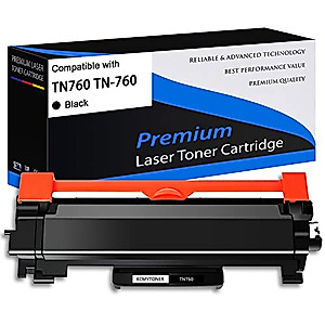 KCMYTONER Compatible Toner Cartridge Replacement for Brother TN760 TN730 TN-760 to use with MFC-L2710DW HL-L2350DW HL-L2390DW DCP-L2550DW MFC-L2750DW Printer - Black 1 Pack