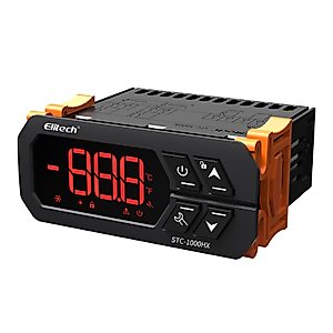Elitech STC-1000HX Temperature Controller STC-1000 2nd Upgraded ℉⇋℃ Fahrenheit Celsius Switchable Origin Digital 110V Thermostat 2 Relays Advanced from STC-1000 New Panel 30% Larger