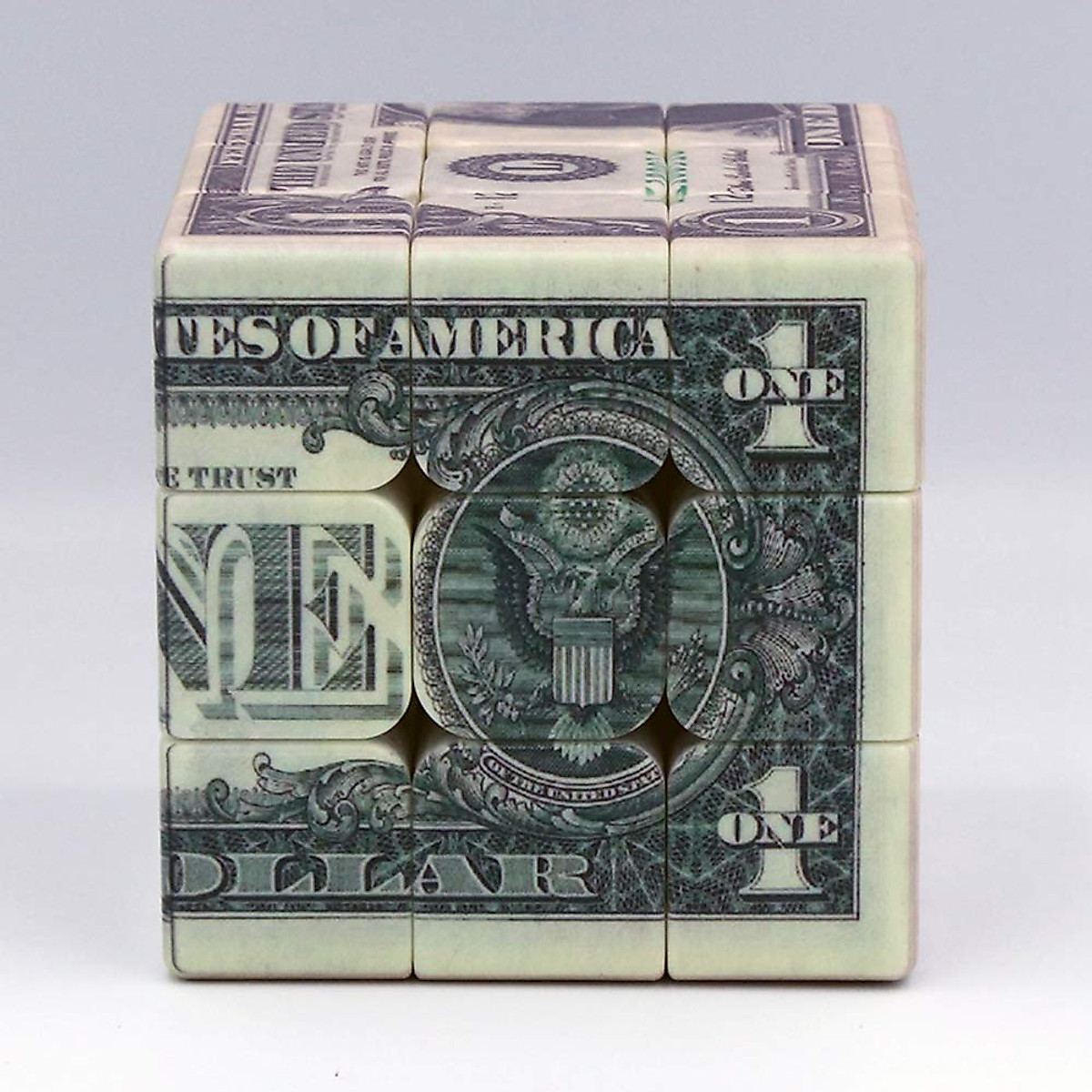 Speed Cube 3x3 One-Dollar Notes/Bill Back Pattern Magic Cube Puzzle,IQ Games Puzzles Relief Effect Kids Adult Toys,5.6cm/2.2"