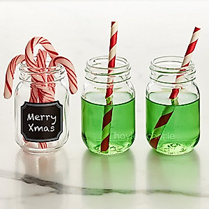 Hayley Cherie 2.5 oz Glass Mason Jars with Metal Lids,12 Pack, Airtight, Small Favor Bottles with Chalkboard Labels for Weddings, Decoration, Parties, DIY, Spices, Baby Shower, Gifts, Candy