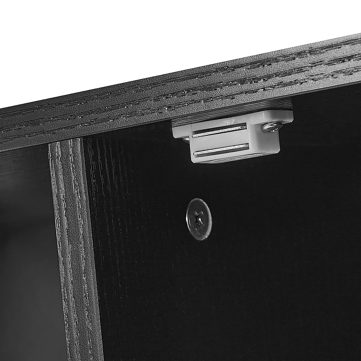 Panana TV Stand Television Stands TV Console Unit with Shelf and 2 Doors Storage Cabinets for Living Room Bedroom for TVs up to 70 Inches (Black, 62.99 inch)