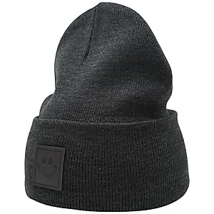 55cube Knit Cuffed Beanie for Women & Men - Stay Warm and Stylish All Season Cambridge Charcoal Grey Beanie