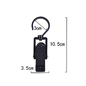 AKOAK 10 Pcs Black Plastic Hat Clip Laundry Hanger Clip Multi-Function Rotable Curtains Clip Household Scarf Hanger Bathroom Towel Clip Suitable for Hats, Boots, Socks, Quilts, Clothes Clip