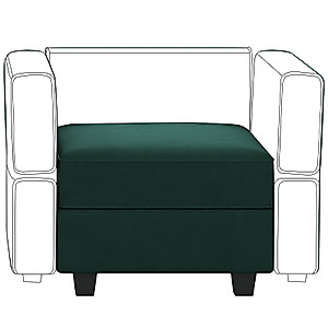 Belffin Storage Ottoman Module for Modular Sectional Sofa Square Seat Cube Velvet Foot Stool Green