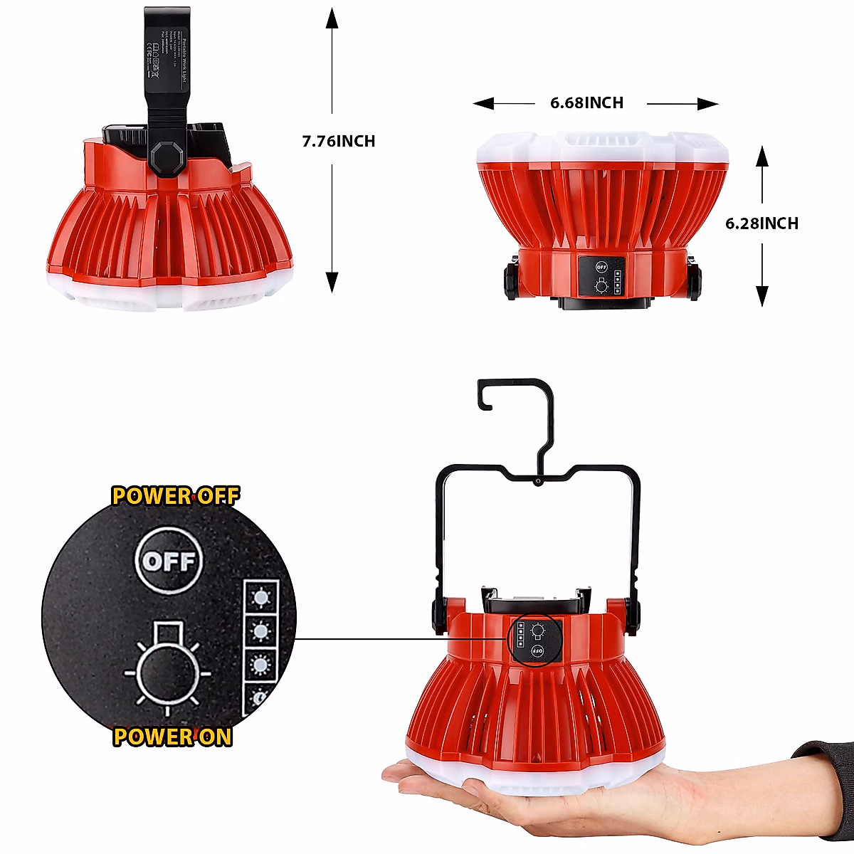 2400LM LED Camping Lantern for Milwaukee m18 Battery, 24W LED Work Light for Car Repairing , Camping, Emergency and Hurricane, Hiking, Fishing (Battery not Included)