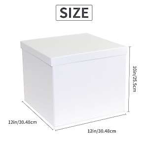 YINUOYOUJIA Large Gift Box 12x12x10 Inches,White Gift Boxes for presents,Birthday Gift Box,Present box Gift Box Packaging for Valentine's Day,Mother's Day,Christmas,Anniversaries…