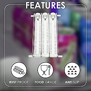 Drink Organizer for Fridge, Soda Organizer for Refrigerator, Can Dispenser, Automatic Pusher Glide, Pantry Organization, Holds Up To 15 cans, Spring Loaded Beverage Storage
