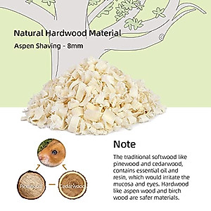 Niteangel 65L Aspen Shaving Hamster Beddings for Syrian Dwarf Hamster Gerbil Mice Degu Rat Rabbit Bunny Guinea Pig Chinchilla Hedgehog or Other Small Pets (65L - 15mm)