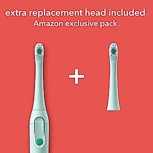 hum by Colgate Smart Battery Toothbrush Kit, Sonic Toothbrush Handle with 2 Refill Heads and Travel Case, Teal, Amazon exclusive