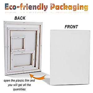 24 Pack Canvases for Painting with 4x4", 5x7", 8x10", 9x12", 11x14", 12x16", Round Canvas with 12x12", 8x8", 3 of Each, Painting Canvas for Oil & Acrylic Paint.