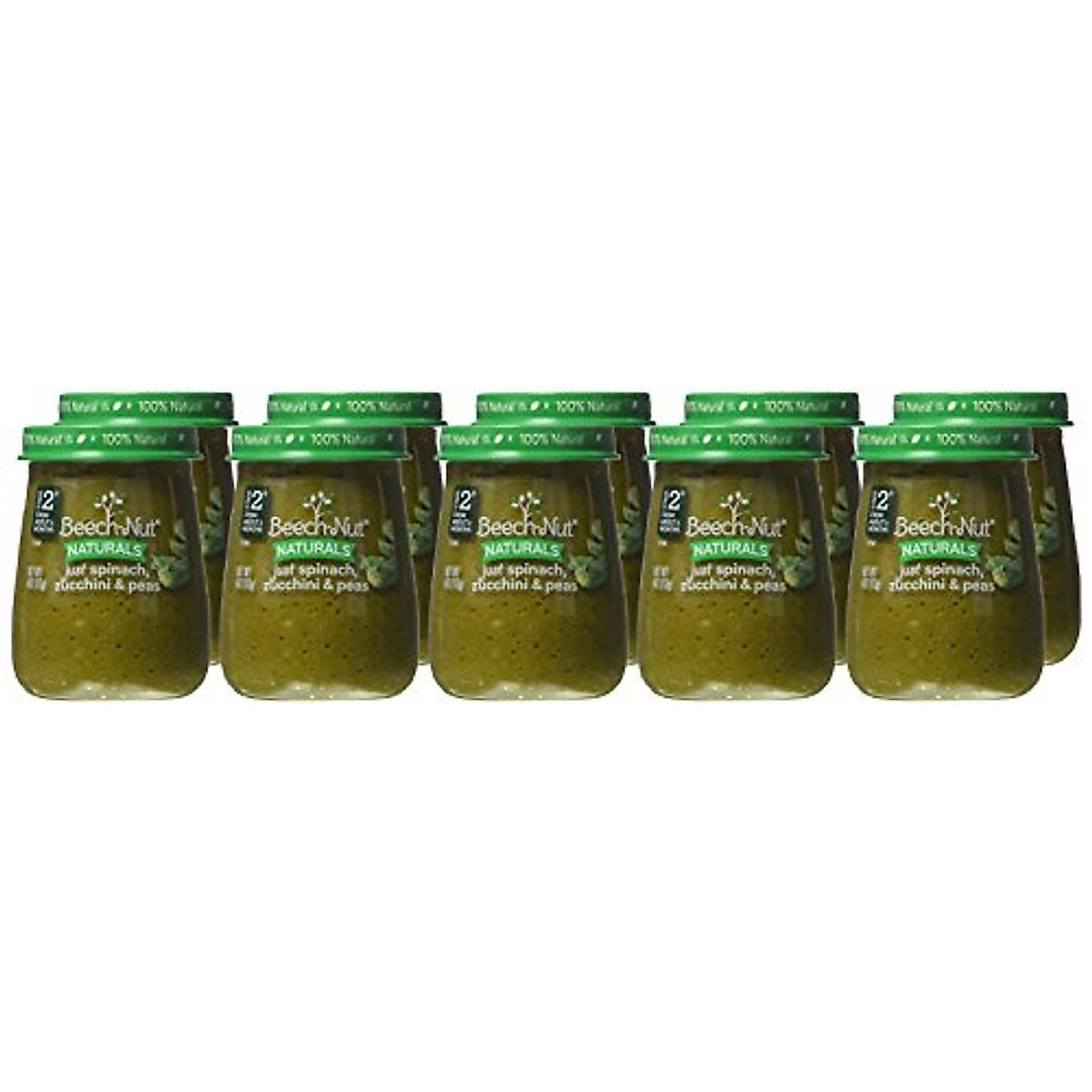 Beech-Nut Stage 2 Baby Food, Spinach/Zucchini/Peas, 4 Ounce (Pack of 10)