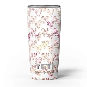 Design Skinz The Tiny Pink and Yellow Hearts of a Whole - Skin Decal Vinyl Wrap Kit Compatible with The Yeti Rambler Cooler Tumbler Cups