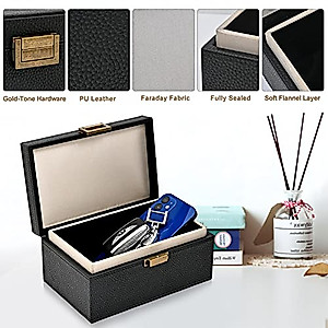 ROSELLE RFID Faraday Box with Large Capacity, Key Fob Protector Box Signal Blocking Box, RFID Keyless Signal Blocker Case, Anti-Theft Car Key Box, EMP Protection Box, for Car Keys, Phones, Cards