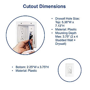C2G/ Cables To Go 16314 Wiremold In-Wall TV Power Kit