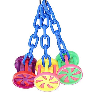 Bonka Bird Toys 1478 Roller Colorful Plastic Pulling Rattler Parrot Parrotlet Budgie Finch Dove